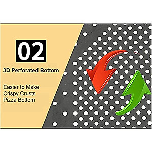 EKDSPW Aluminium Hard Coating Non-Stick Pizza Pan Anodizing Perforated Aluminium Baking Pans Tool with Holes (Color : Black, Size : 12inch)