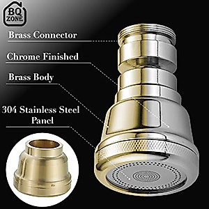 BQZONE Kitchen Sink Faucet Sprayer Attachment, Movable Kitchen Tap Head, 360° Rotatable Anti-Splash Faucet Nozzle Head, Water Saving Kitchen Sink Faucet Sprayer Head Replacement(Chrome)