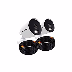 Night Owl 1080p HD Wired Indoor/Outdoor Add-On Cameras with Built-in Motion-Activated Spotlights, 100 ft. of Night Vision, Wide Viewing Angle and Color Night Vision (2-Pack)