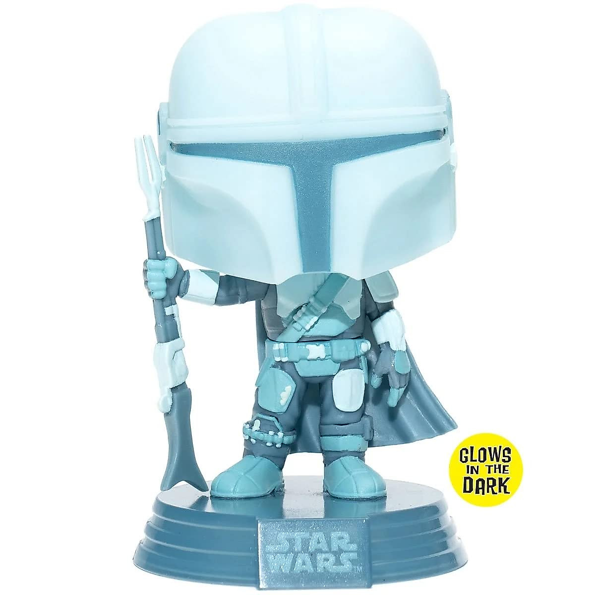 POP Star Wars: The Mandalorian - Mandalorian (Din Djarrin) Hologram Glow-in-The-Dark Exclusive Funko Vinyl Figure (Bundled with Compatible Box Protector Case)
