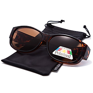 EYEGUARD Polarized Oval Rectangular Lady Glasses,Fit Over Demi Sunglasses