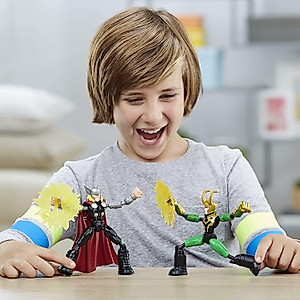 Avengers Marvel Bend and Flex Thor Vs. Loki Action Figure Toys, 6-Inch Flexible Figures, Includes 2 Accessories, Ages 4 and Up
