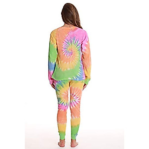 Just Love Women's Tie Dye Two Piece Thermal Pajama Set 6770-10363-M