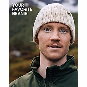 DANISH ENDURANCE Merino Wool Beanie for Men & Women, Knitted Winter Hat, White, One Size