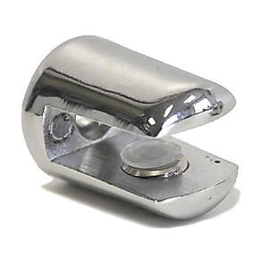 BSM Marketing 5 5/6", 1/4" Thickness Toughened Glass Corner Shelf for Bathroom Bedroom Office with Chrome Finish Shelf Supports