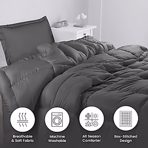 Utopia Bedding Twin Comforter Set Kids with 1 Pillow Sham, Bedding Comforter Sets, Down Alternative Grey Comforter, Soft and Comfortable, Machine Washable