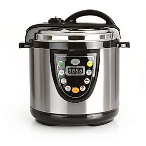Berghoff Electric Pressure Cooker, 6.3 Qt, Black/Silver