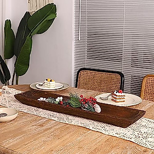 Uziass Wooden Dough Bowls, 27.75” Hand Carved Large Wood Dough Bowls Rustic Wood Decorative Bowl Farmhouse Wood Bowl for Dining Table Centerpiece Living Room Coffee Table Countertop Home Kitchen Decor