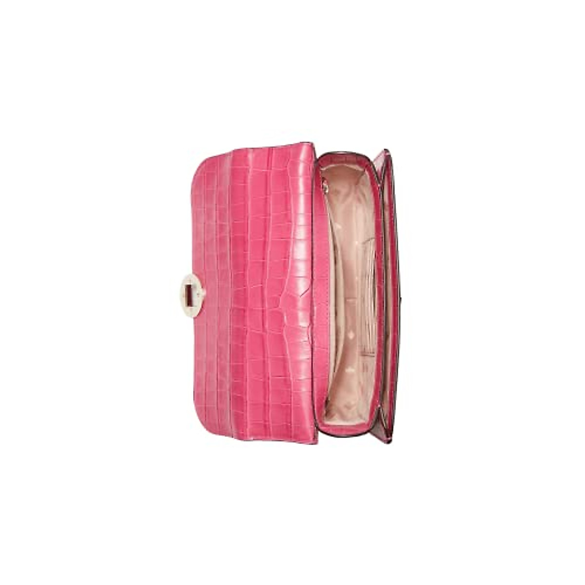 Kate Spade New York Audrey Flap Crossbody (Croc Embossed Festive Pink)