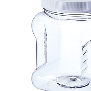 Consolidated Plastics 41657 Wide-Mouth PET Grip Jar with Lid, 32 oz, Clear, 12 Piece