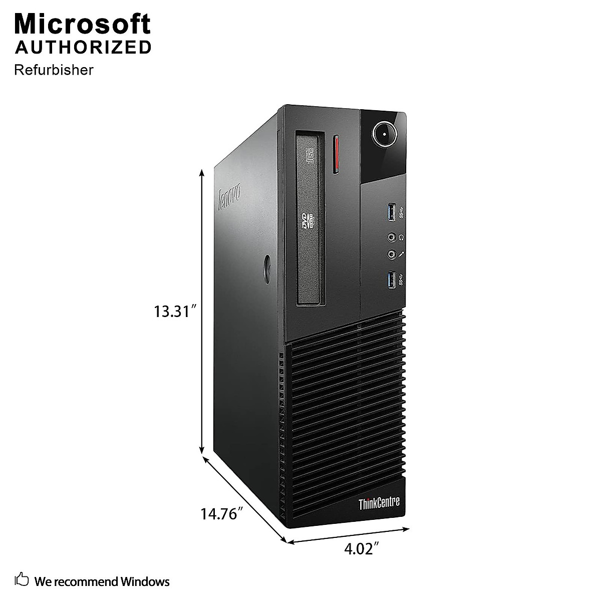 Lenovo ThinkCentre M93P Small Form Business High Performance Desktop Computer PC - Intel Core I5-4570 3.2Ghz - 8GB RAM - 500 GB HDD - DVD-RW - Windows 10 Professional (Renewed)