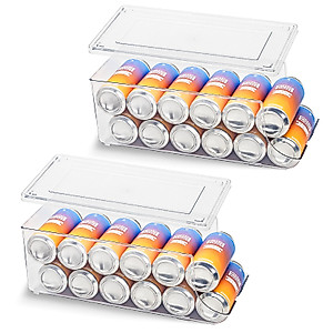 SCAVATA 2 Pack Skinny Can Organizer & 2 Pack Tall Cans of 16oz & 17oz Organizer