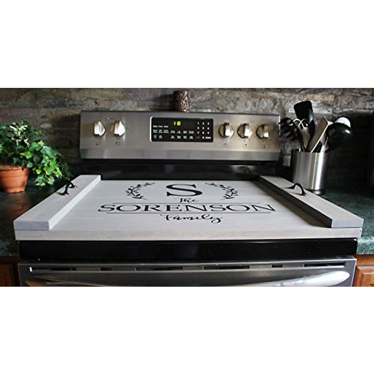 Stove top cover wood-noodle board-wood cooktop cover