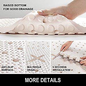 BOWERBIRD Original Anti-Fatigue Shower Stall Mat - Extra Thick and Soft Foam Material Comfortably Cushions Your Feet - Square - 4 Interlocking Tiles