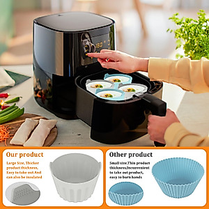 KTZCTPCA 9Pcs Silicone Air Fryer Egg Mold, Reusable Nonstick Egg Bites Pan Alternative, Egg Boiler Mold Cup, BPA Free, Dishwasher Safe Poached Egg Cups for Microwave Air Fryer Stovetop Egg Cooking