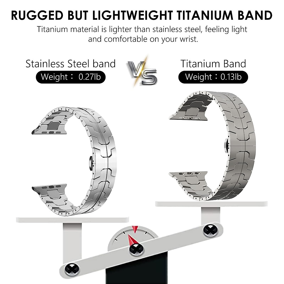 WINGLE Titanium Band for Apple Watch Ultra 2 Band 49mm 46mm 45mm 44mm 42mm Series 10 9 8 7 for Men Rugged Lightweight Titanium Apple Ultra Watch Metal Strap for iWatch Series SE 6 5 4 3 2 1, Titanium