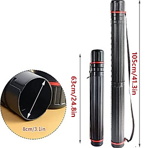 huyear Poster Tube, Extra Large Black Extendable Poster Tube with Carrying Strap, Poster Carrying Case, Telescoping Tube, Art & Poster Transport Tubes, Poster Tubes for Storage, Poster Holder Tube, Blueprint Tube