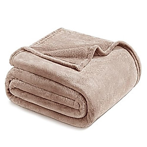 Exclusivo Mezcla Fleece Blanket King Size for Bed, Super Soft and Warm, All Season Use, Cozy, Plush, Lightweight, 90x104 Inches, Camel
