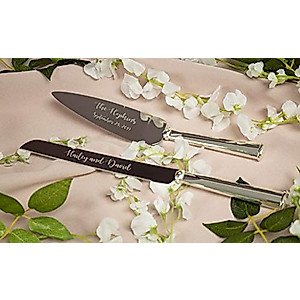 Lenox Devotion Personalized Wedding Cake Knife and Server Set, Custom Engraved Wedding Cake Cutting Set, Engagement Gifts and Accessories for Bride and Groom
