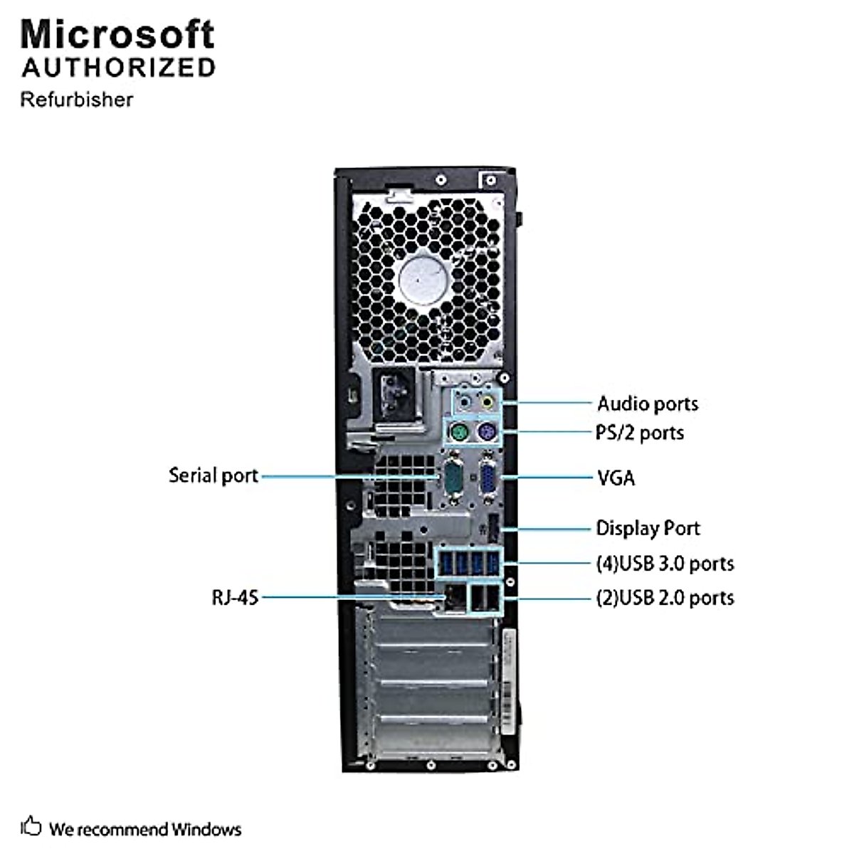 HP Elite Desktop Computer Package - Windows 10 Professional, Intel Quad Core i5 3.2GHz, 8GB RAM, 500GB HDD, 22inch LCD Monitor, Keyboard, Mouse, WiFi (Renewed)