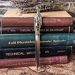RY DISPLAY Metal Ancient Egyptian Totem Letter Opener Creative Office Gift for Historian Or Archaeologist (（Bronze） Anubis)