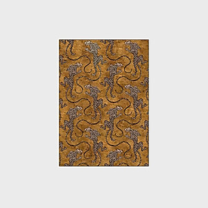 Leopard Print Rug for Bedroom 4x5 ft Cute Animal Navy BlueCheetah Print Area Rugs for Living Room Dining Room Non-Slip Animal Skin Rug for Under Desk