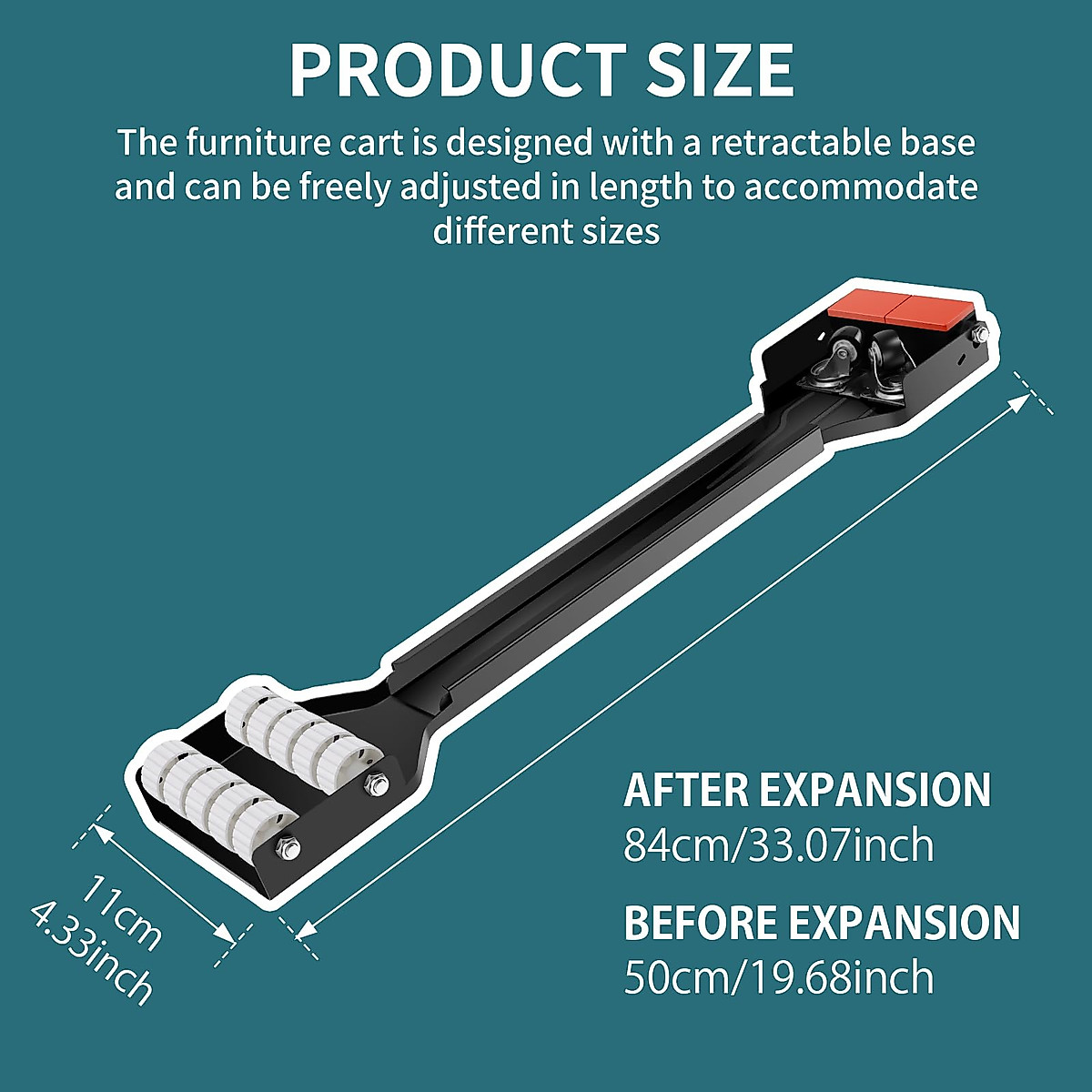 FALESOUL Appliance Rollers Heavy Duty, 4 Pack Extendable Kitchen Appliances Max 33 Inch, Mobile Washing Machine Base Easily Move Washing Machine,Furniture,Refrigerators,Wine cooler, Hold 1100 lb