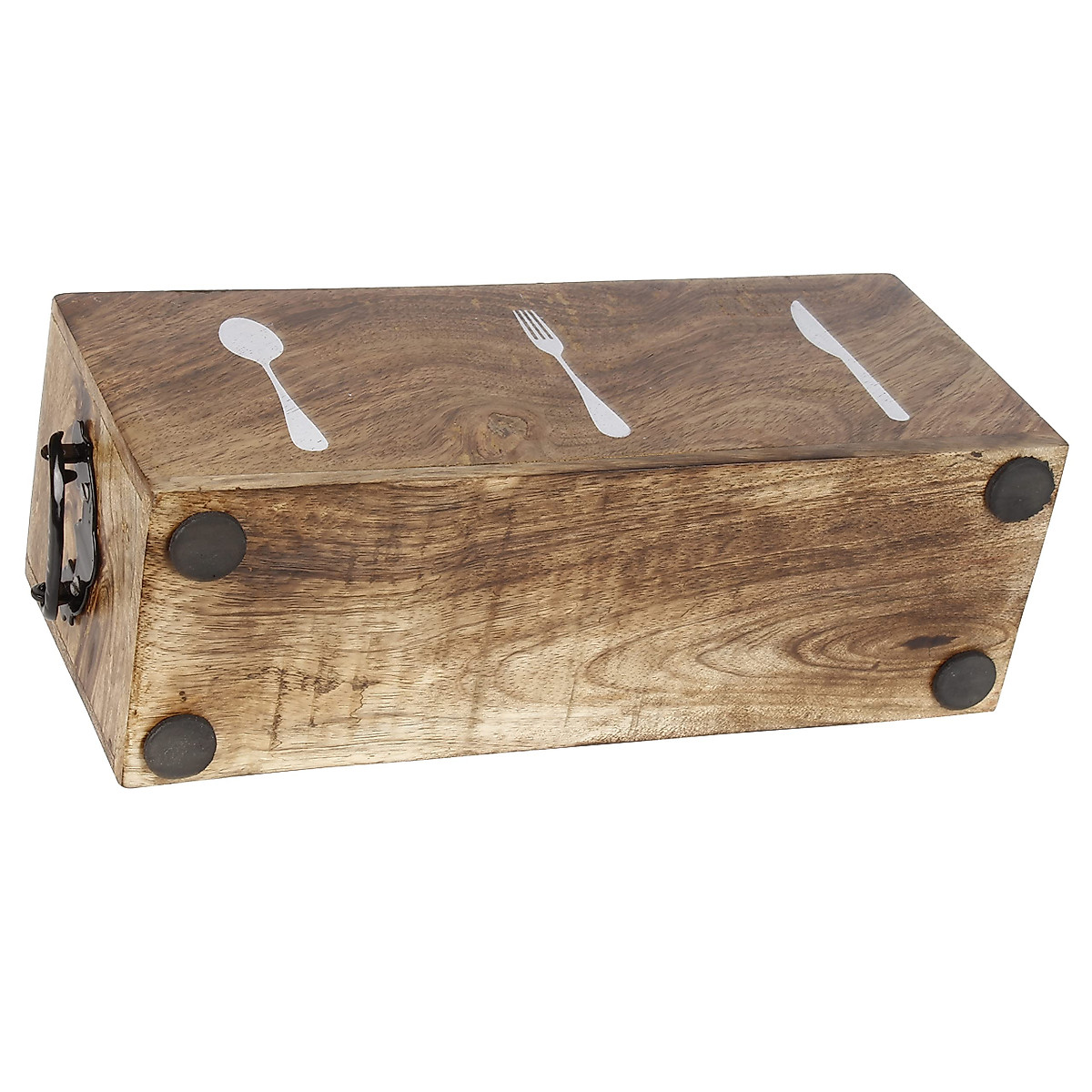 Mother's Day Gifts Wooden Kitchen Utensil Holder With 3 Compartments Wood Utensil Organizer for Cutlery, Napkins, Cups Caddy Organizer | 10.5 X 3.5 Inch