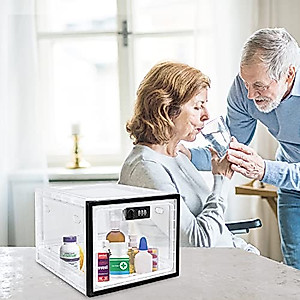 Gemaxvoled Lockable Box Large Capacity, Clear Locking Box for Medicines, Premium Material Lockable Storage Bin Organizer Box for Fridge Food/Snacks/Phone/Tablet Jail/Home Safety