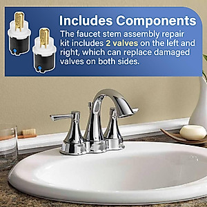 RP60400 Valve Hot and Cold Bathroom Faucet Cartridge Sink Handle Valve Stem Assembly Replacement Parts for Delta 2 Handle Bath Diamond Seal Technology Faucets and Beverage Faucets