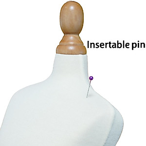 Parfumfloral Male Dress Form Mannequin(Not Full Size Body Height 12.8 inch for Sewing, 1/3 Size Female Tailor Dressmaker Dummy for Pattern Making Fully Pinnable Mannequin with Metal Base (1/3 Beige)