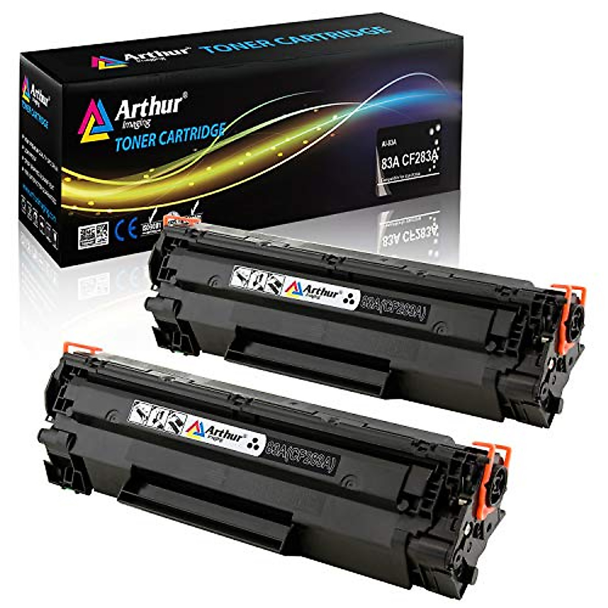 Arthur Imaging Compatible Toner Cartridge Replacement For HP CF283A (HP 83A) (Black, 2-Pack)