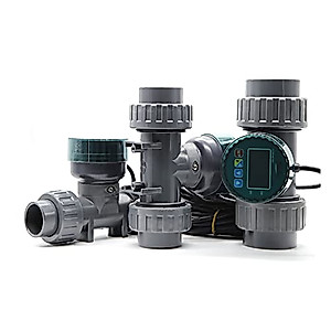 Flow Control Meter DN25-80 High Precision Smart Digital Display Flowmeter, RS485 LCD Electronic Flowmeter, PVC Flow Sensor for Farm/Garden Irrigation Used in Petroleum,Food, Etc. (Size : D