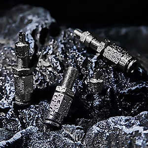 4 Pieces Inflation Schrader Valve for 1/4 Air Line with 1 Warning Sticker Air Line Compression Air Hose Quick Connect Air Valve Air Tool Fittings (PTC Style)