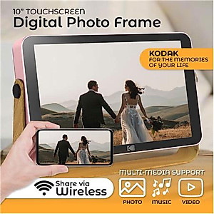 Kodak 10-Inch Touch Screen Rechargeable Wi-Fi Digital Picture Frame (Rose Gold)