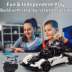 WISEPLAY Model Car Kits to Build for Adults and Kids 9 12 14 Year - STEM Projects for Kids Ages 8 12 16 yr - Build Your Own Remote Control Building Car Kit - Great STEM Building Toy Gifts 457 Pieces