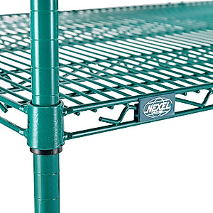 Nexel 3 Tier Wire Shelving Starter Unit, Poly-Green, 36"W x 18"D x 34"H