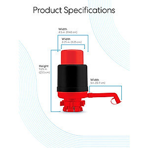 Brio Universal Manual Drinking Water Pump (Red/Black)