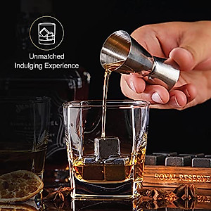 Whiskey Stones Gift Set by Royal Reserve | Artisan Crafted Reusable Refreezable Chilling Cooler Rocks for Scotch Bourbon – Modern Stocking Stuffer for Guy Men Dad Boyfriend Anniversary or Retirement