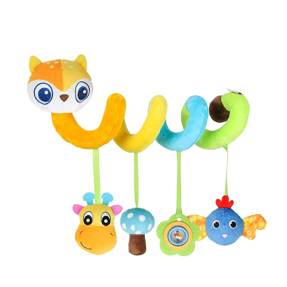 AIPINQI Spiral Activity Toy, Baby Car Seat Toys,Bed Stroller Toy Comfortable spiral car seat toy for infants colorful Hanging Toys for Car Seat