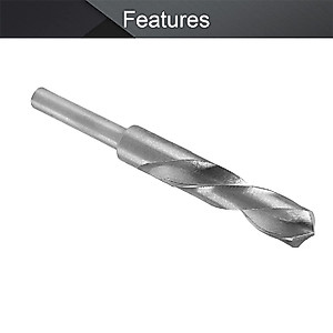 Utoolmart Reduced Shank Drill Bit 17.5mm High Speed Steel HSS 4241 with 1/2 Inch Straight Shank 1pcs
