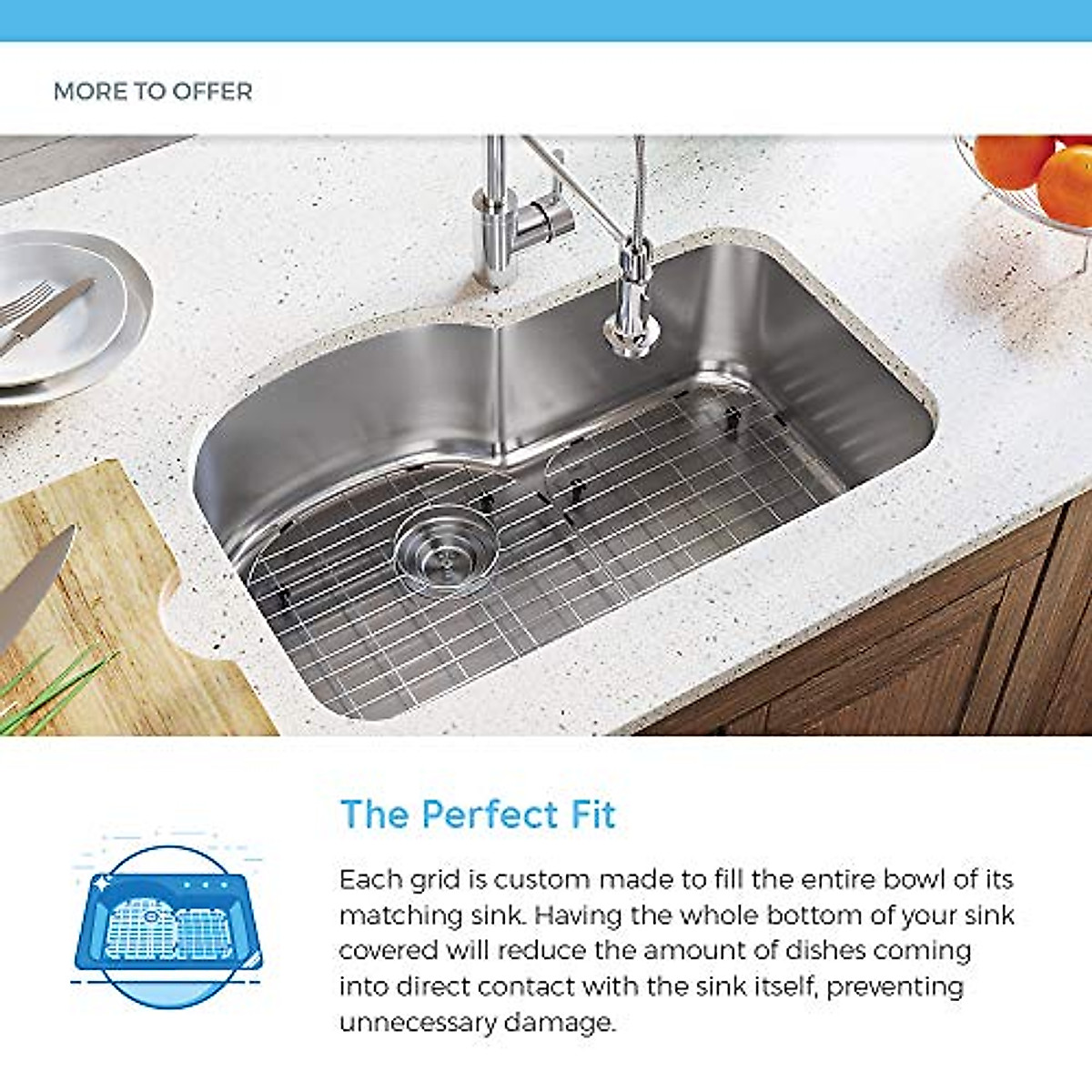 MR Direct Stainless Steel 1915-FR-G Kitchen Grid, Compatible with Select Franke Sinks