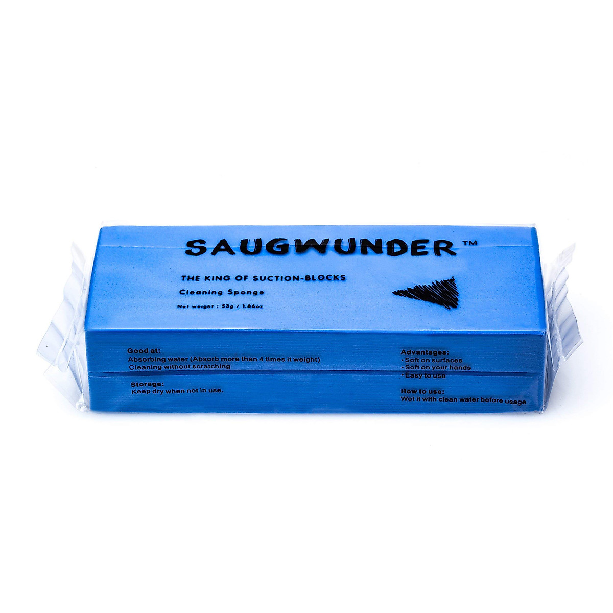 SAUGWUNDER Cleaning Sponge Super Absorbent Water Durable ^~ You Know 17.5×7.5×3.5 cm[6.9 x 3 x 1.38 inches] Use for Household Clean Cars/Boats The dust and Dirt on Furnitures,Bathtubs&etc. (Blue)