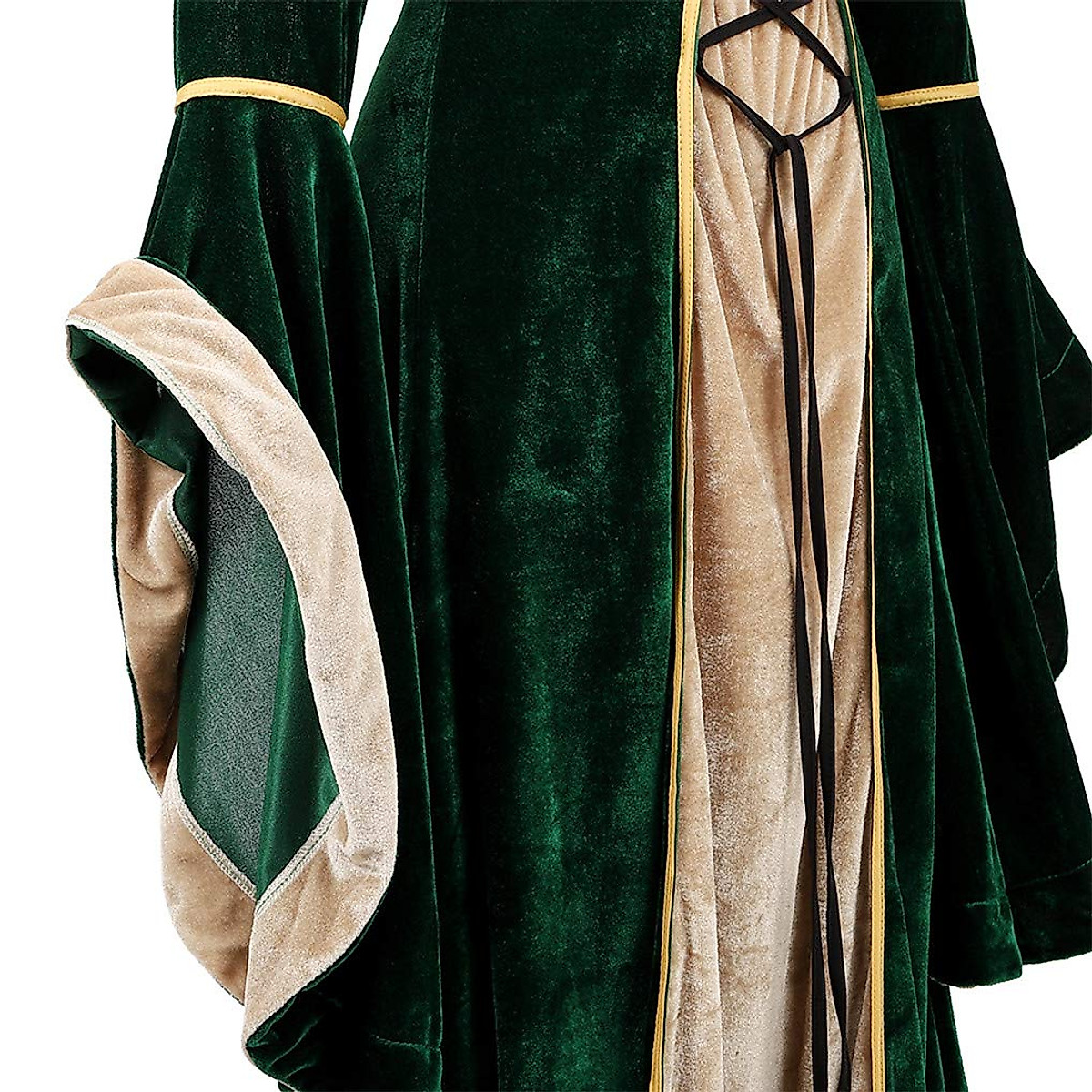 frawirshau Medieval Dress Renaissance Costume Women Ren Faire Costumes Retro Gown, Green Dress M