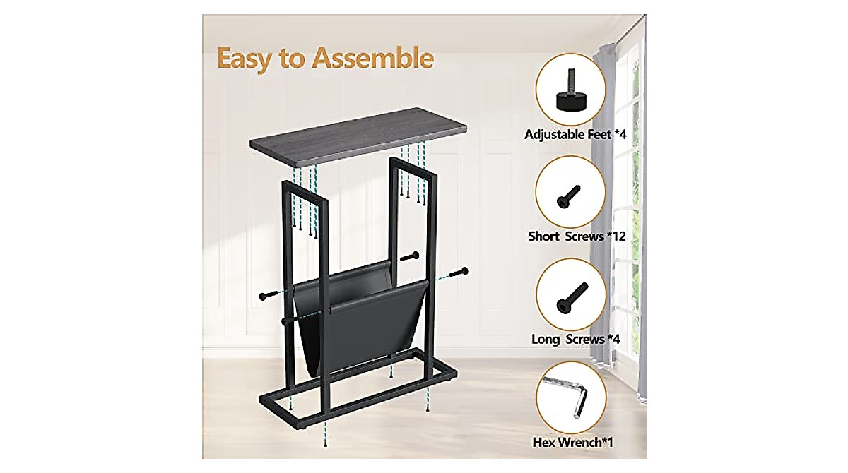 Compact Grey Side Table for Small Spaces | Yusong