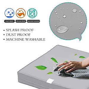 ClawsCover 12 Pack Outdoor Seat and Back Cushions Replacement Covers Fit for 6Pieces 5-Seater Wicker Rattan Patio Furniture Conversation Set Sectional Couch Chairs,Grey-Include Cover Only