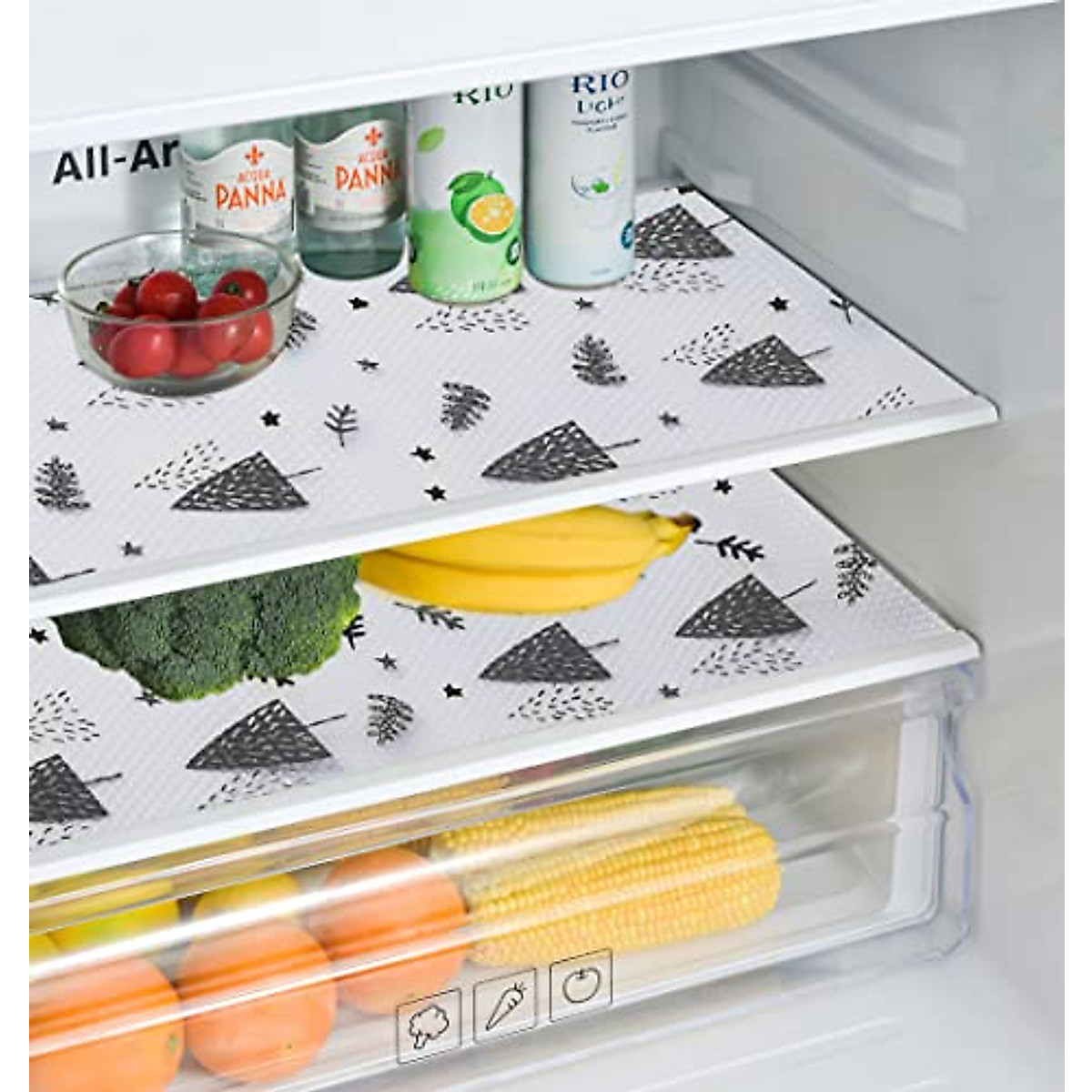 Refrigerator Liners 10 Pcs Washable Non-Slip EVA Fridge Mats for Drawer Placemat and Cupboard Kitchen Non-Adhesive Shelf Cabinets Liner Can Be Cut Refrigerator Pads 17.7"*11.8"