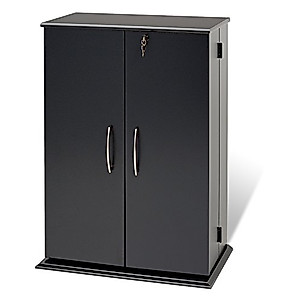Black Locking Media Storage Cabinet