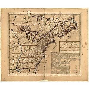 1763 Map| An accurate map of North America describing and distinguishing the British and Fr