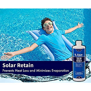 Rx Clear Solar Retain | Liquid Pool Cover | Easy Method to Reduce Water, Heat & Chemical Loss in Swimming Pools | Traditional Solar Cover Alternative | 1 Quart Bottles | 2 Pack
